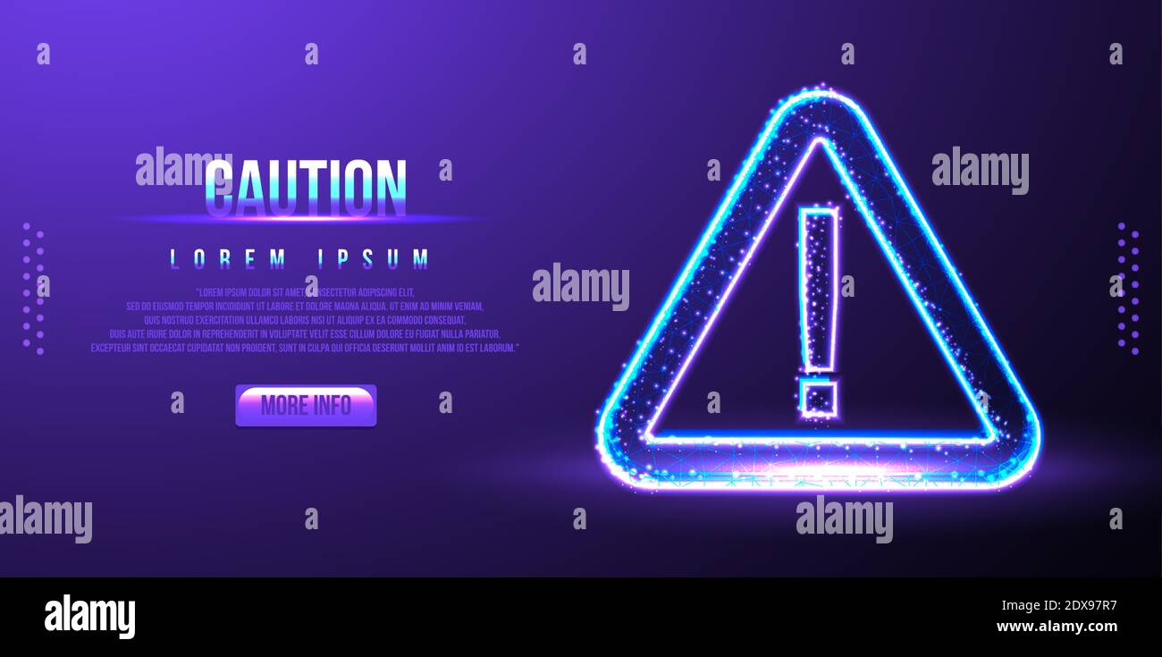 caution sign, low poly, vector illustration Stock Vector Image & Art ...