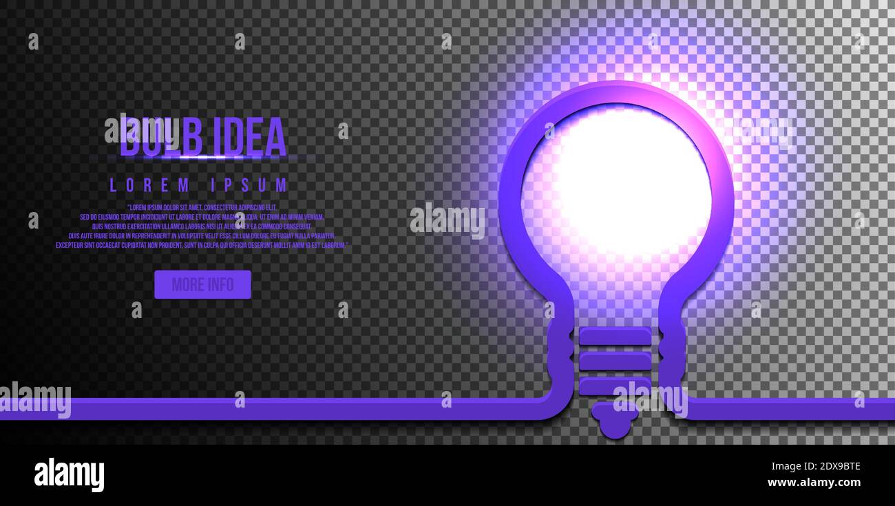 bulb, idea concept, with light glowing shine isolated on transparent ...