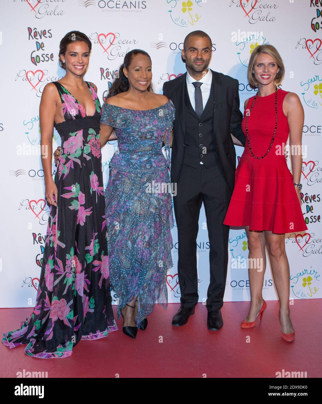 (L-R) Marine Lorphelin, Christine Kelly,Tony Parker and Sylvie Tellier ...