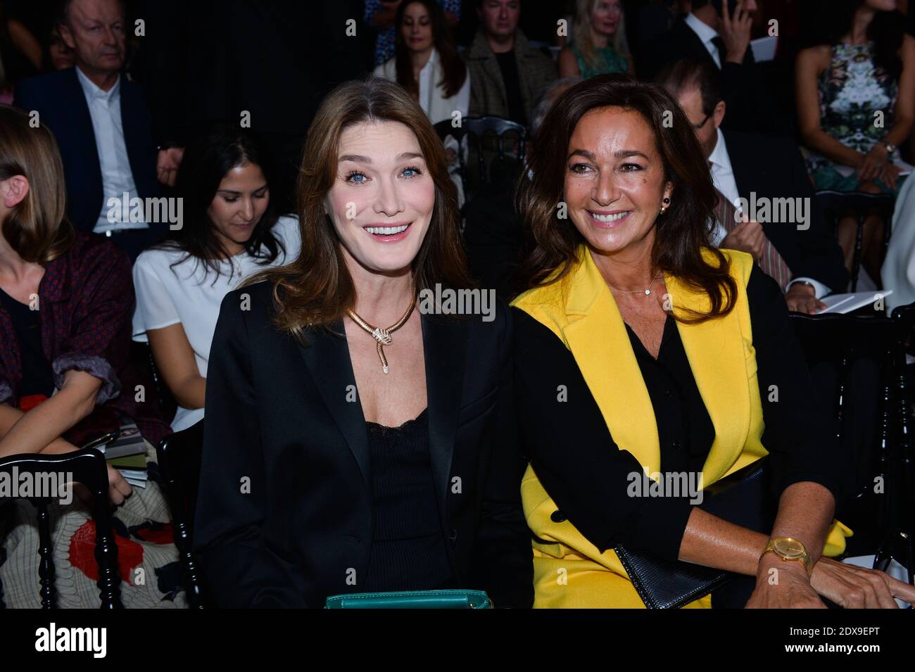 Katia Toledano, Carla Bruni arriving at the Dior Spring-Summer 2015 ...