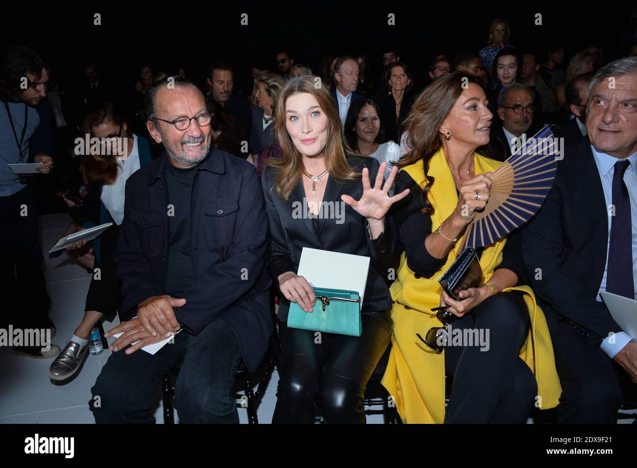 Katia Toledano, Carla Bruni arriving at the Dior Spring-Summer 2015 ...