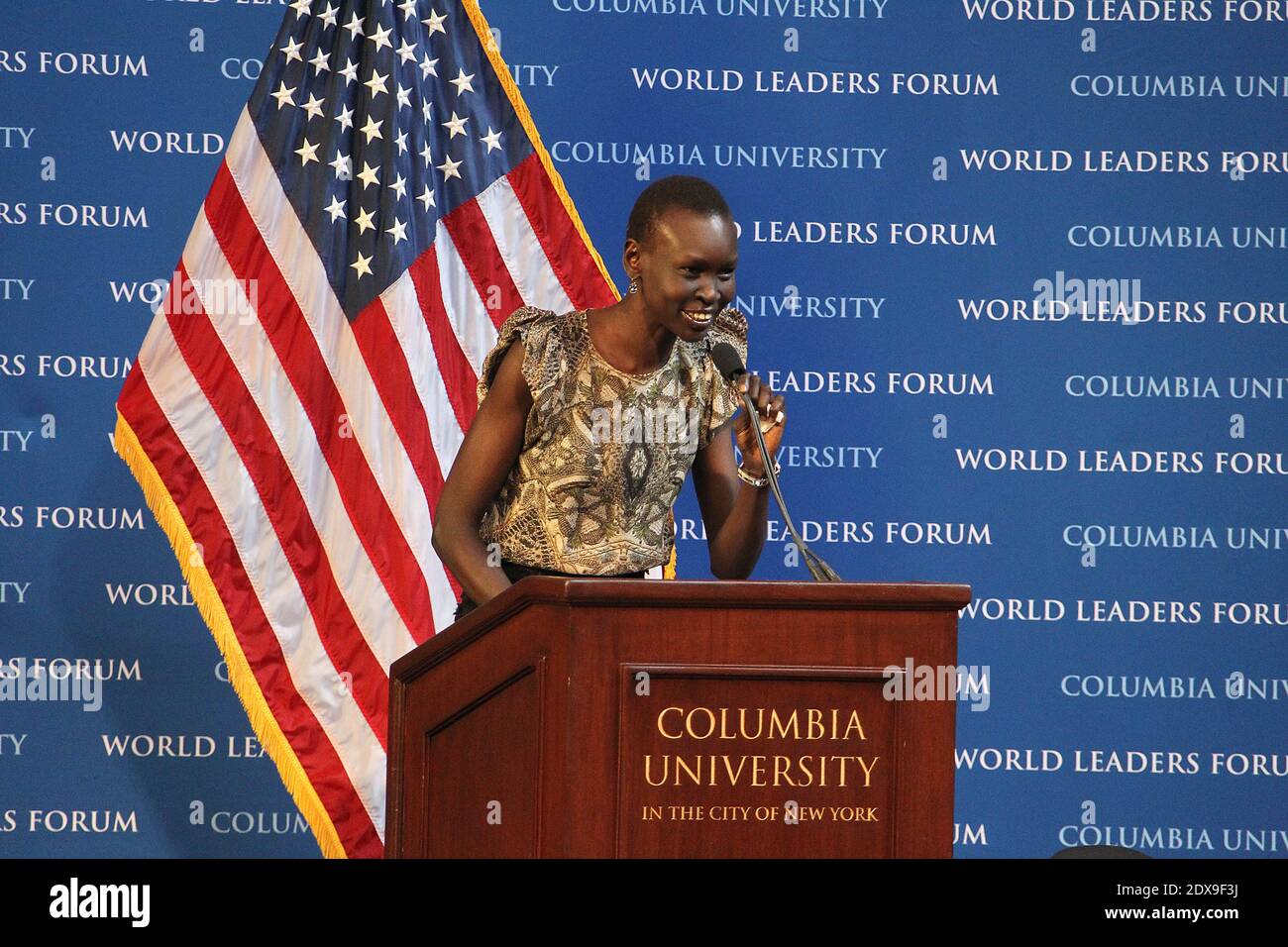 Model Alek Wek attends conference to discuss progress in global child ...