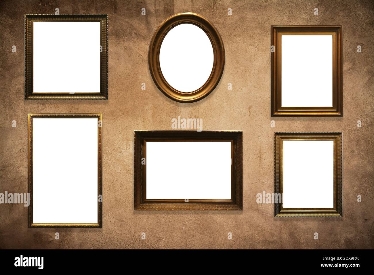 Empty Frames Hanging On Wall Stock Photo - Alamy