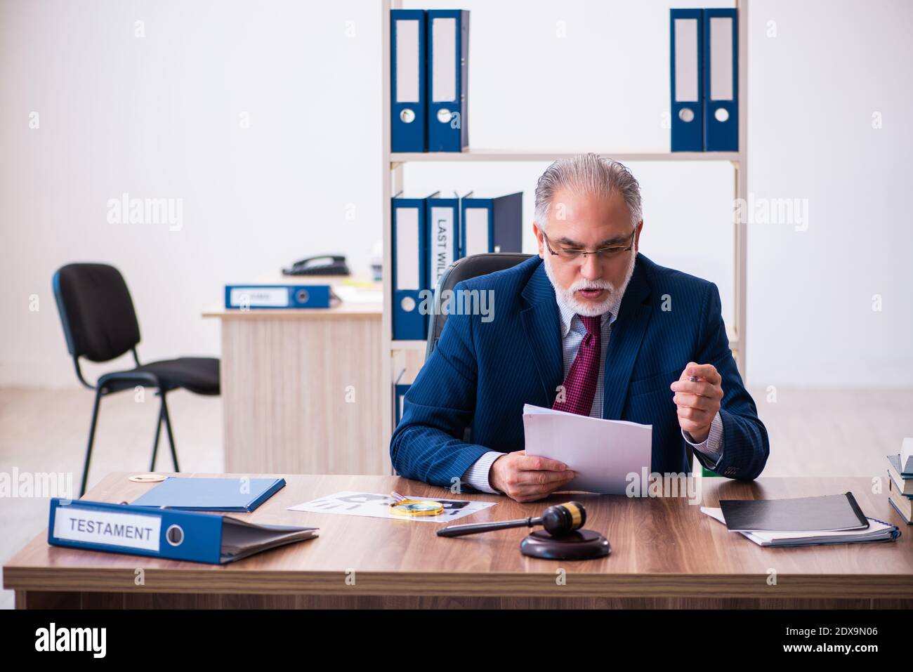 Experienced judge sitting in the office Stock Photo - Alamy