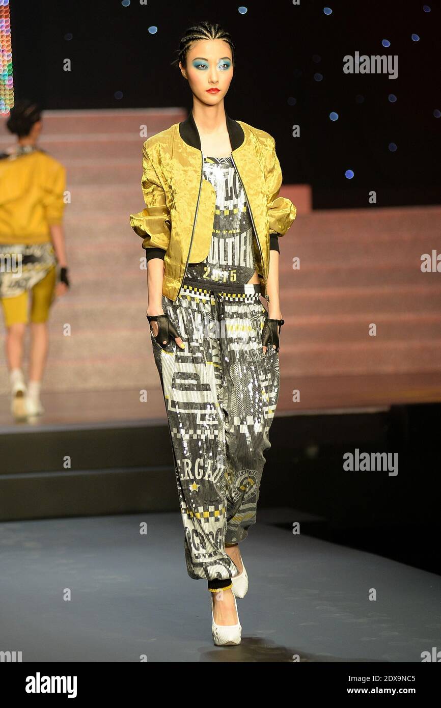 A model displays a creation by designer Jean-Paul Gaultier for his ...