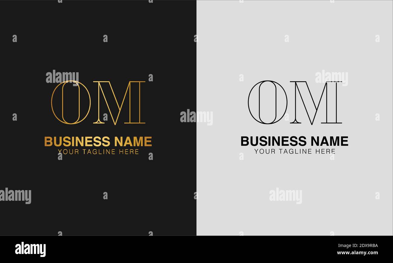 OM O M initial based abstract modern minimal creative logo, vector template image. luxury ...
