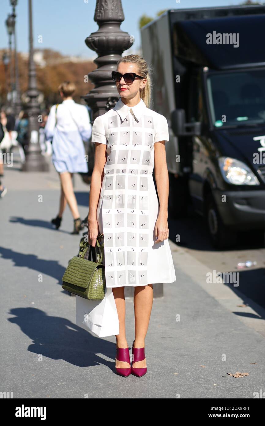 Natalie Joos arriving at Mugler Ready-to-Wear Spring-Summer 2015 show ...