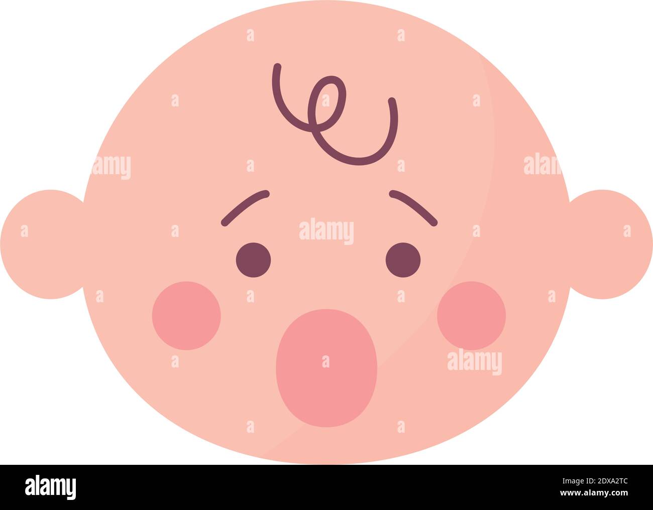 cute baby head flat style icon vector illustration design Stock Vector ...