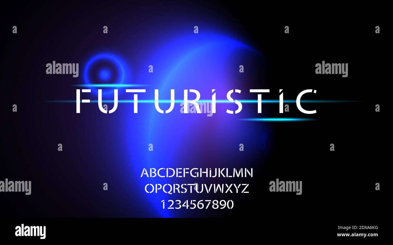 Futuristic alphabet typography, vector illustration Stock Vector Image ...
