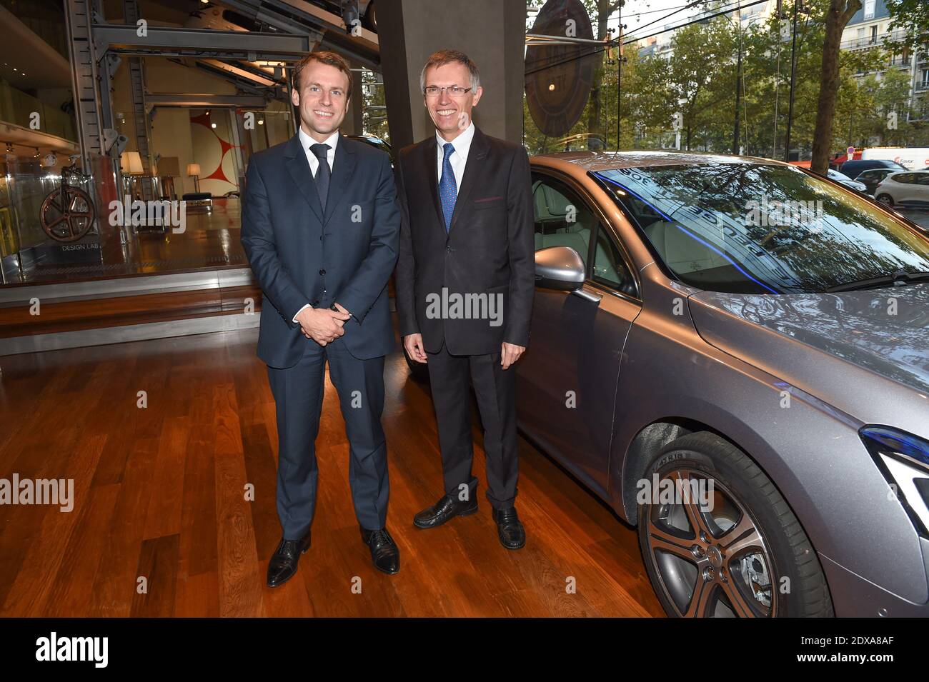 French Economy and Industry Minister Emmanuel Macron meets French ...