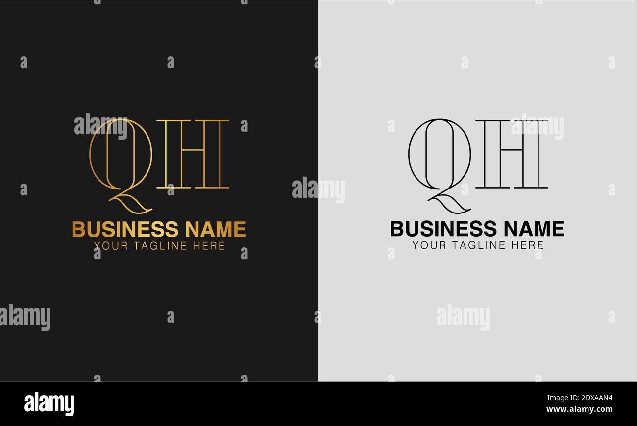 QH Q H initial based abstract modern minimal creative logo, vector ...