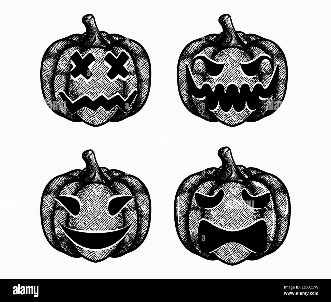 Scary halloween faces vector Black and White Stock Photos & Images - Alamy