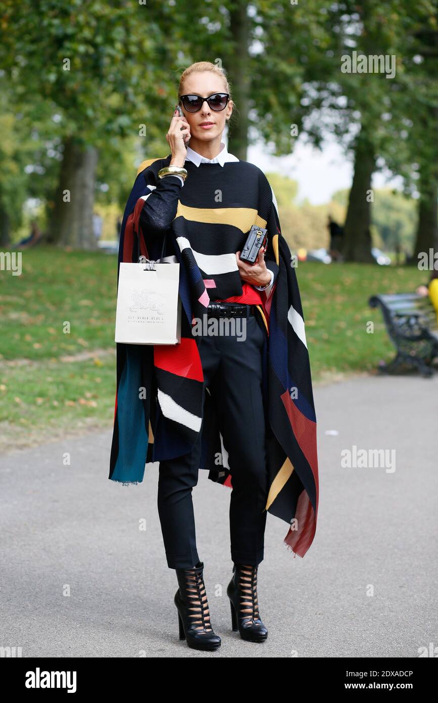 Elina Halimi, artistic director at Kabuki Paris, arriving at Burberry ...