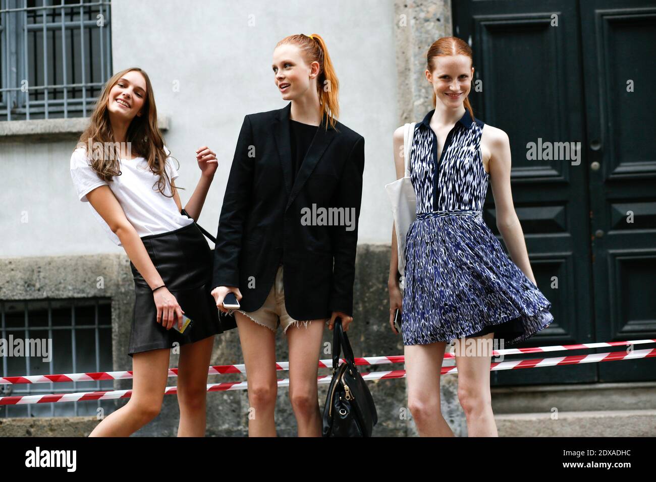 Irina Liss, Dani Witt, Magdalena Jasek, models, during Alberta Ferretti ...
