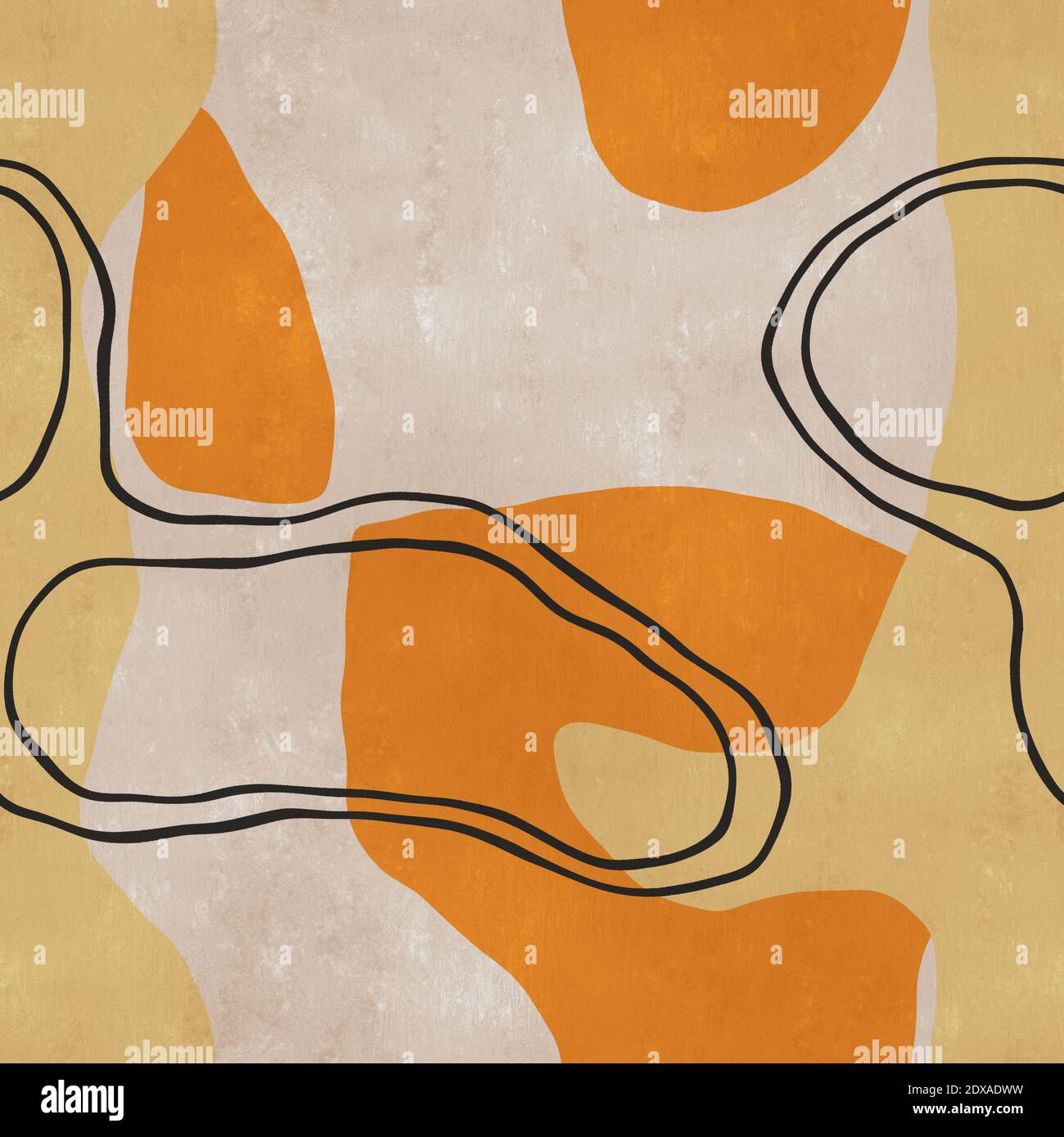 Seamless organic rounded curvy shapes naive design Stock Photo - Alamy