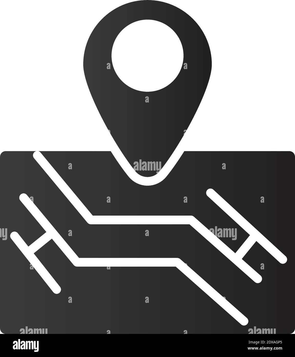 paper map with pin location silhouette style icon vector illustration ...