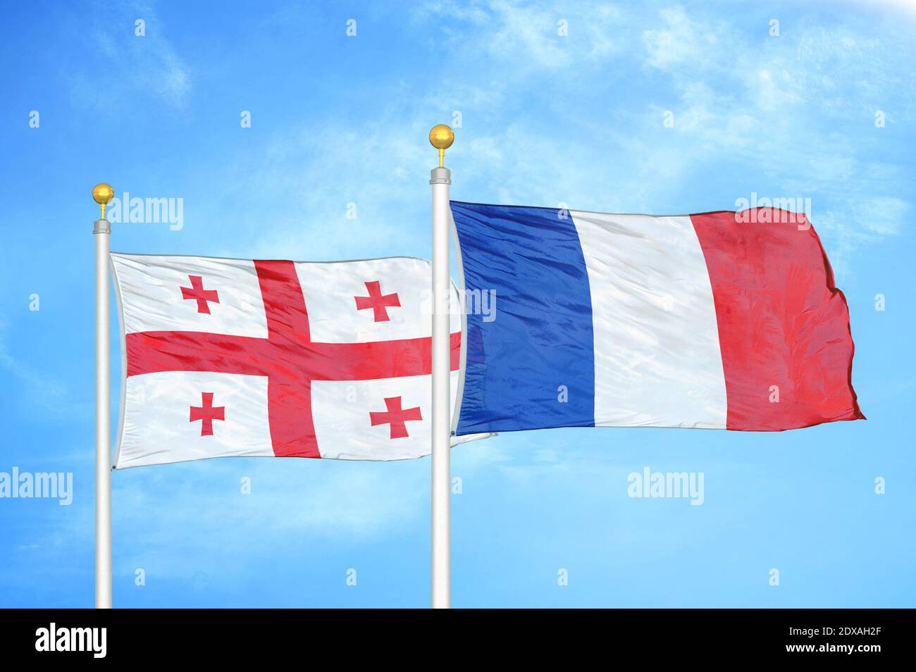 Georgia france two flags hi-res stock photography and images - Alamy