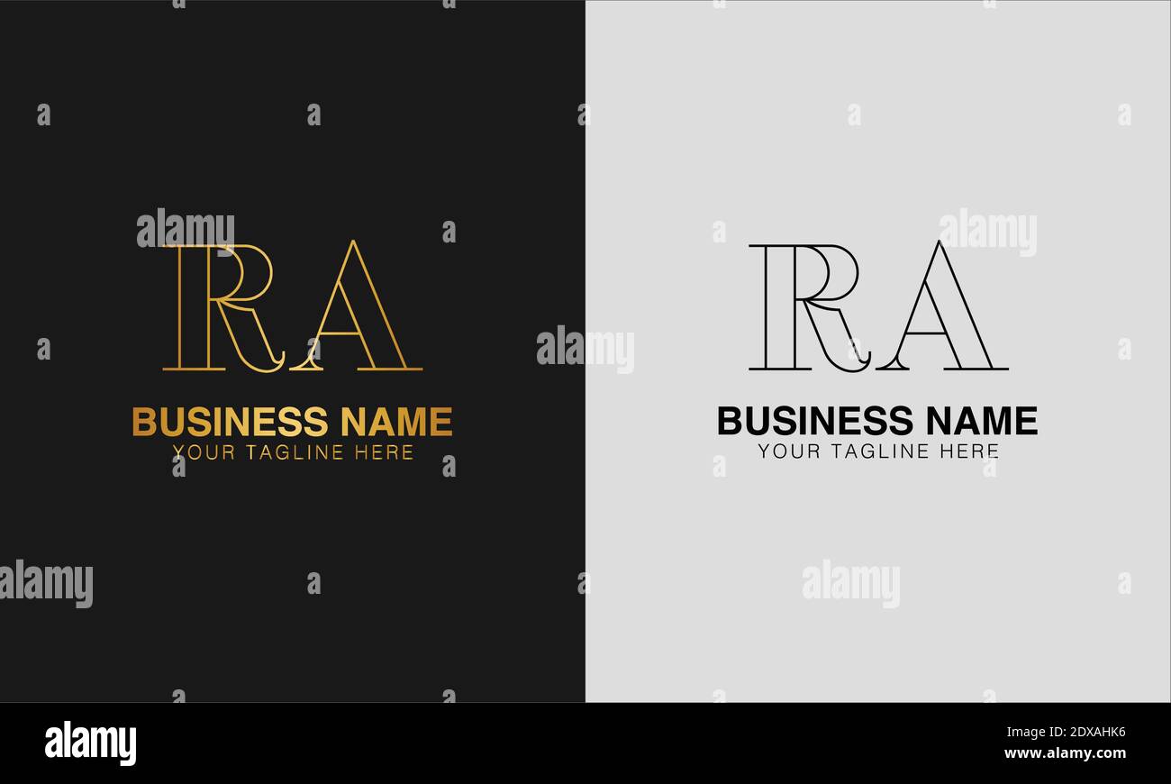 RA R A initial based abstract modern minimal creative logo, vector ...