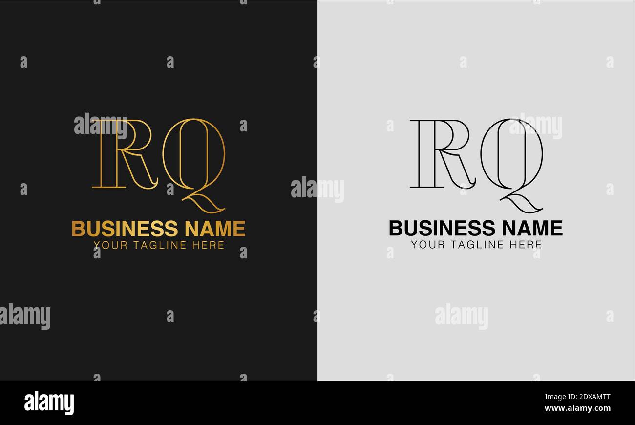 RQ R Q initial based abstract modern minimal creative logo, vector ...