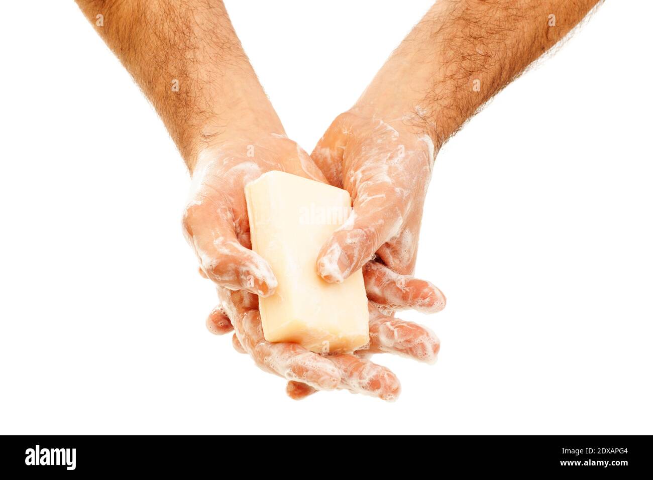 Hand holding soap Cut Out Stock Images & Pictures - Alamy
