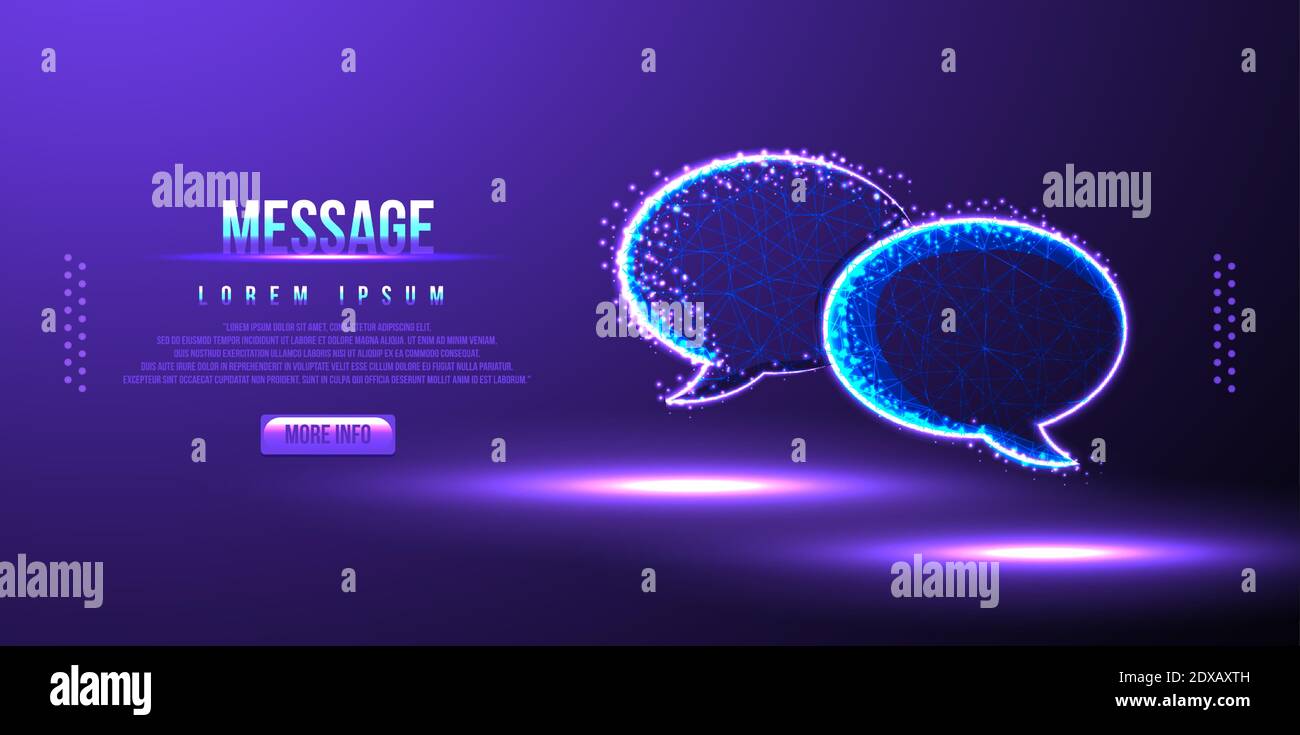 message, bubble speech low poly wireframe vector illustration Stock ...