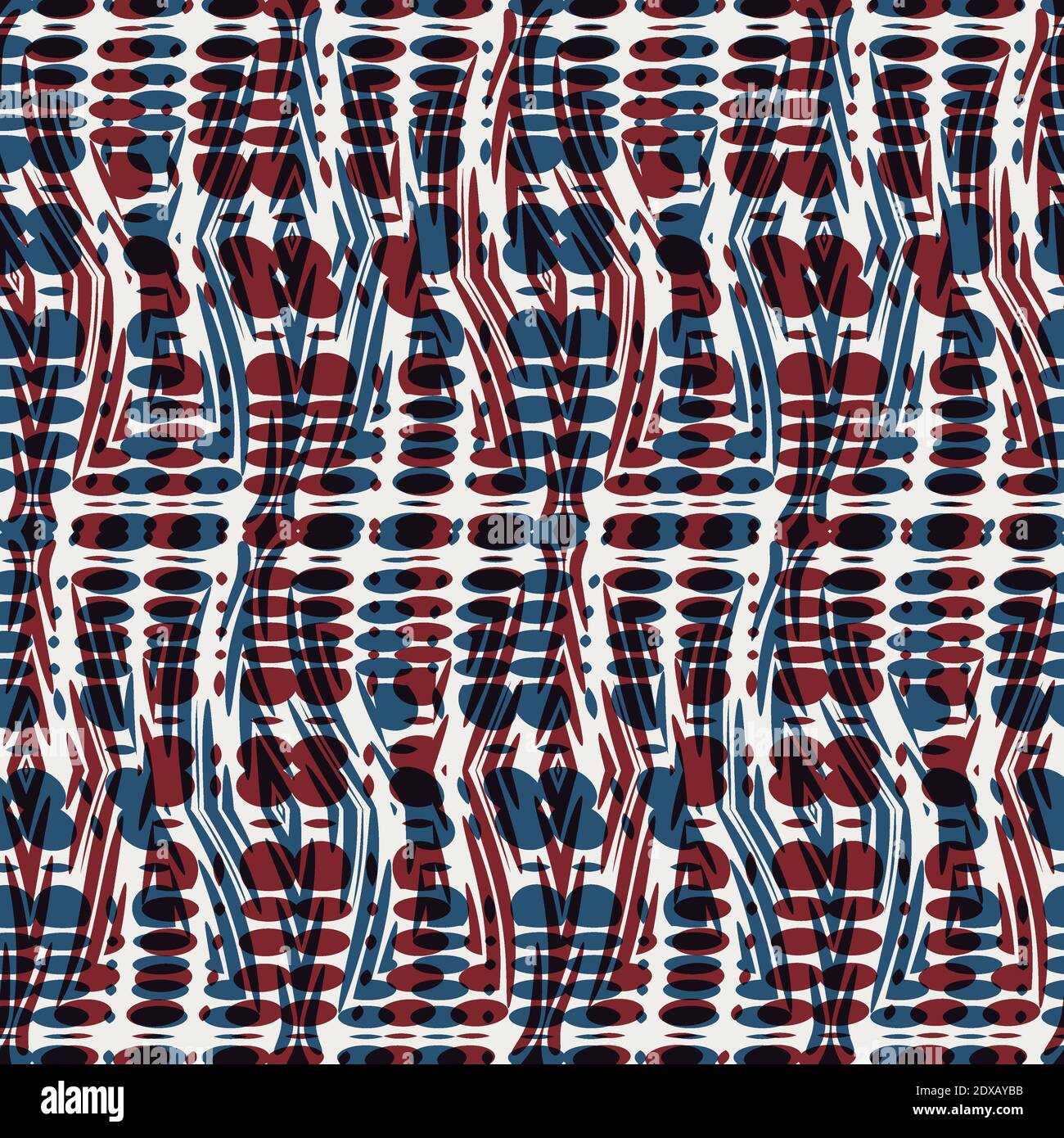 Seamless abstract pattern in red blue black white Stock Photo - Alamy
