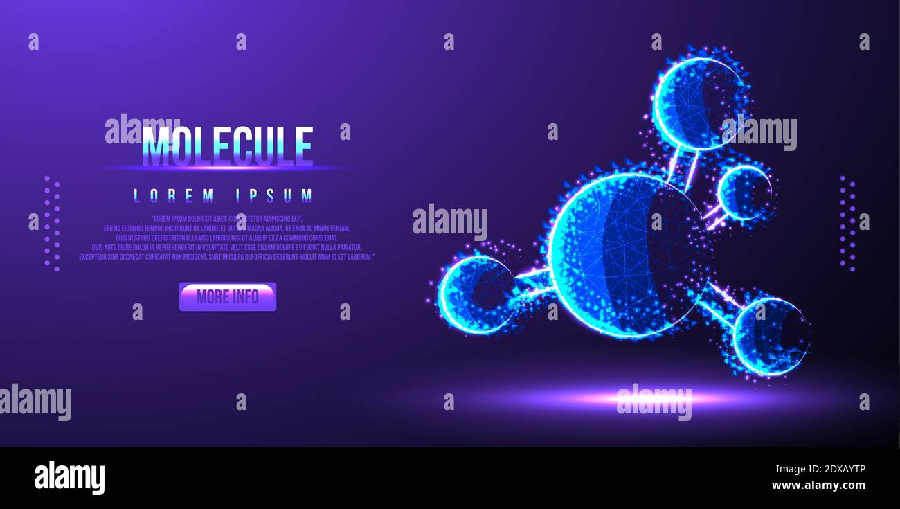 molecule dna low poly wireframe vector illustration Stock Vector Image ...