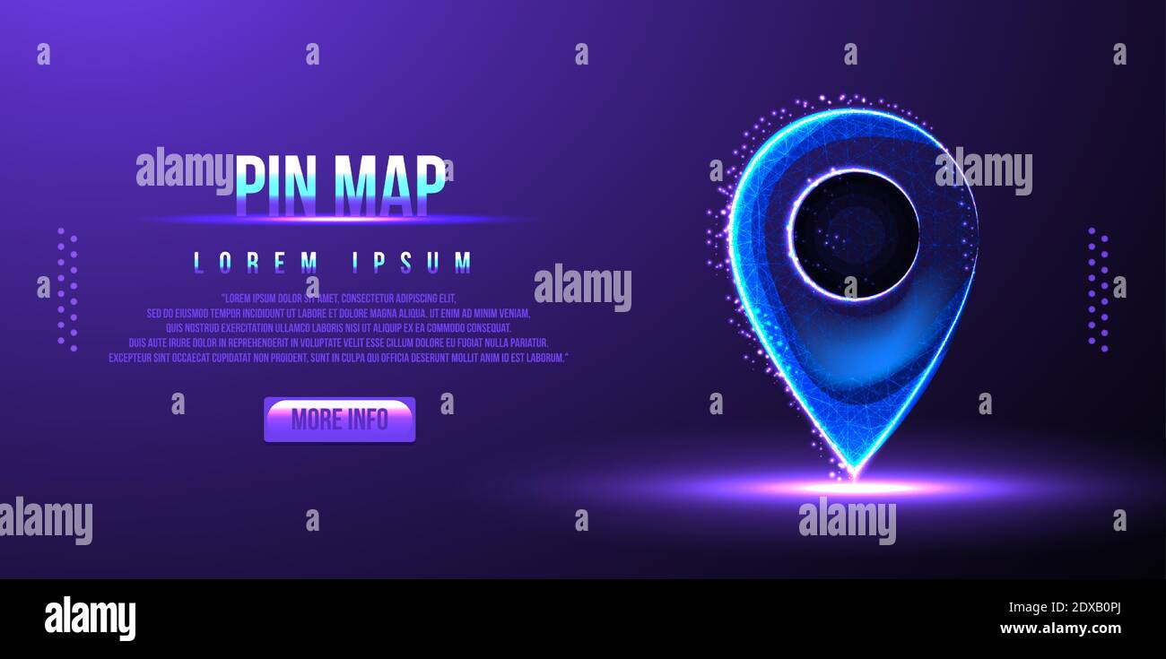 pin map location low poly wireframe vector illustration Stock Vector ...