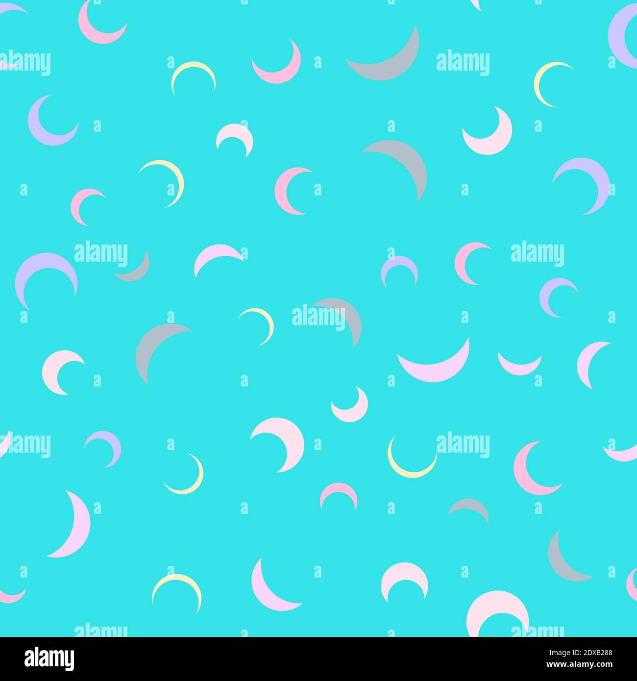 Seamless pattern with half moon, crescents on pastel color background ...