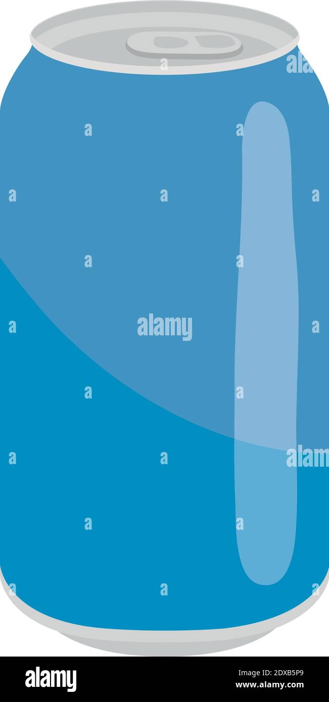 blue can icon over white background, colorful design, vector ...