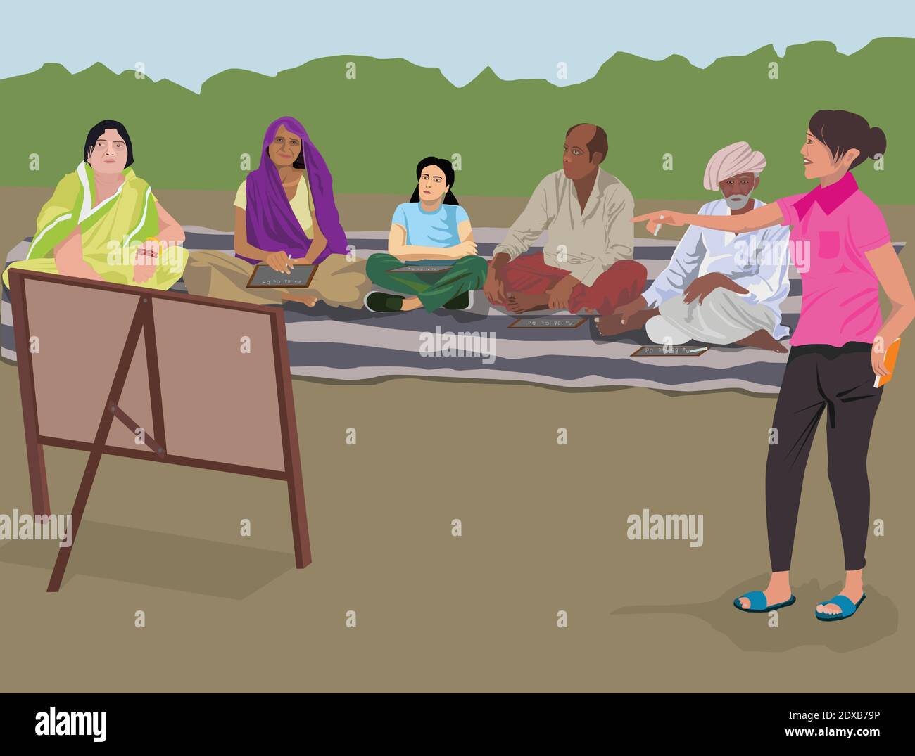 Indian old man teaching Stock Vector Images - Alamy