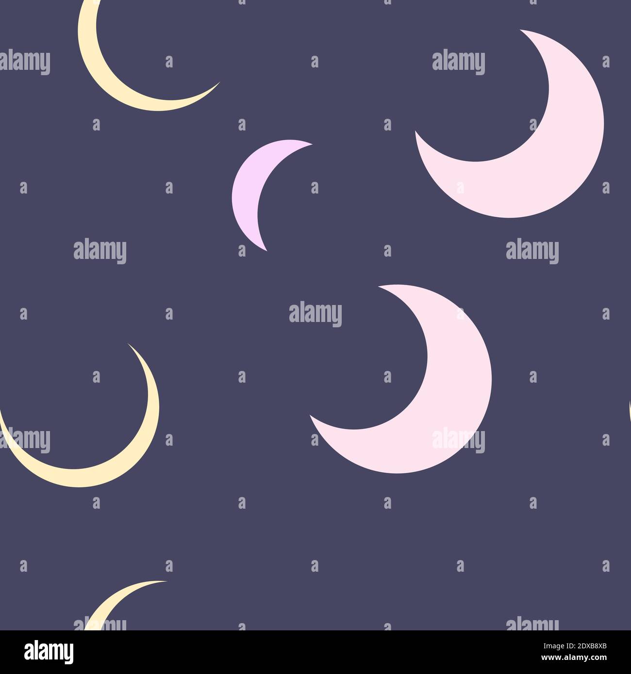 Seamless pattern with half moon, crescents on pastel color background ...