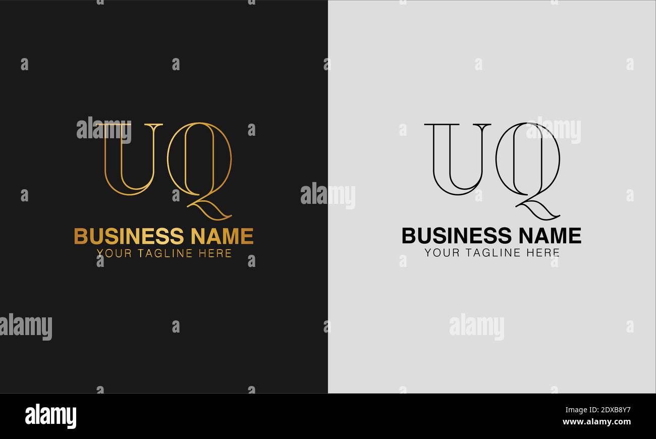 UQ U Q initial based abstract modern minimal creative logo, vector ...