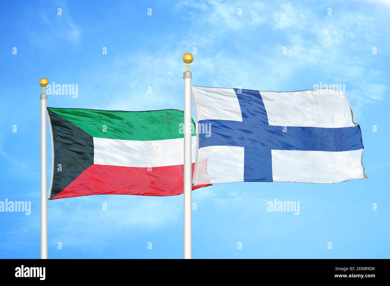 Two finnish national flags hi-res stock photography and images - Alamy