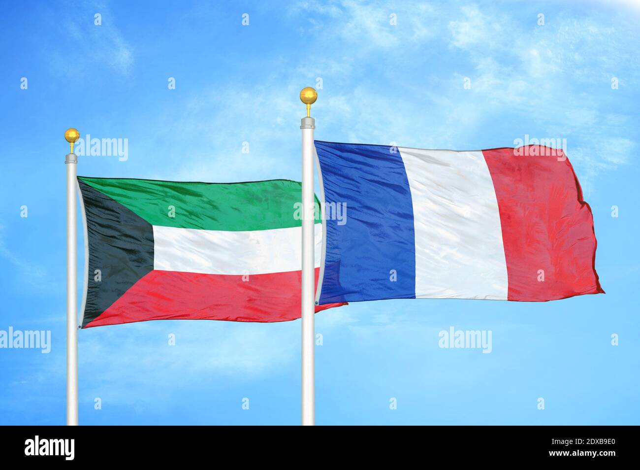 Waving flag kuwait france hi-res stock photography and images - Alamy