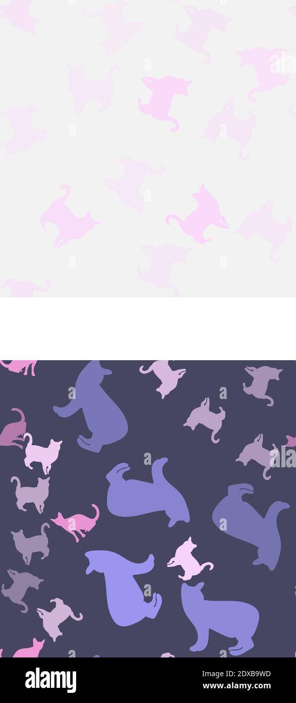 cute abstract cat pattern, vector illustration Stock Vector Image & Art ...