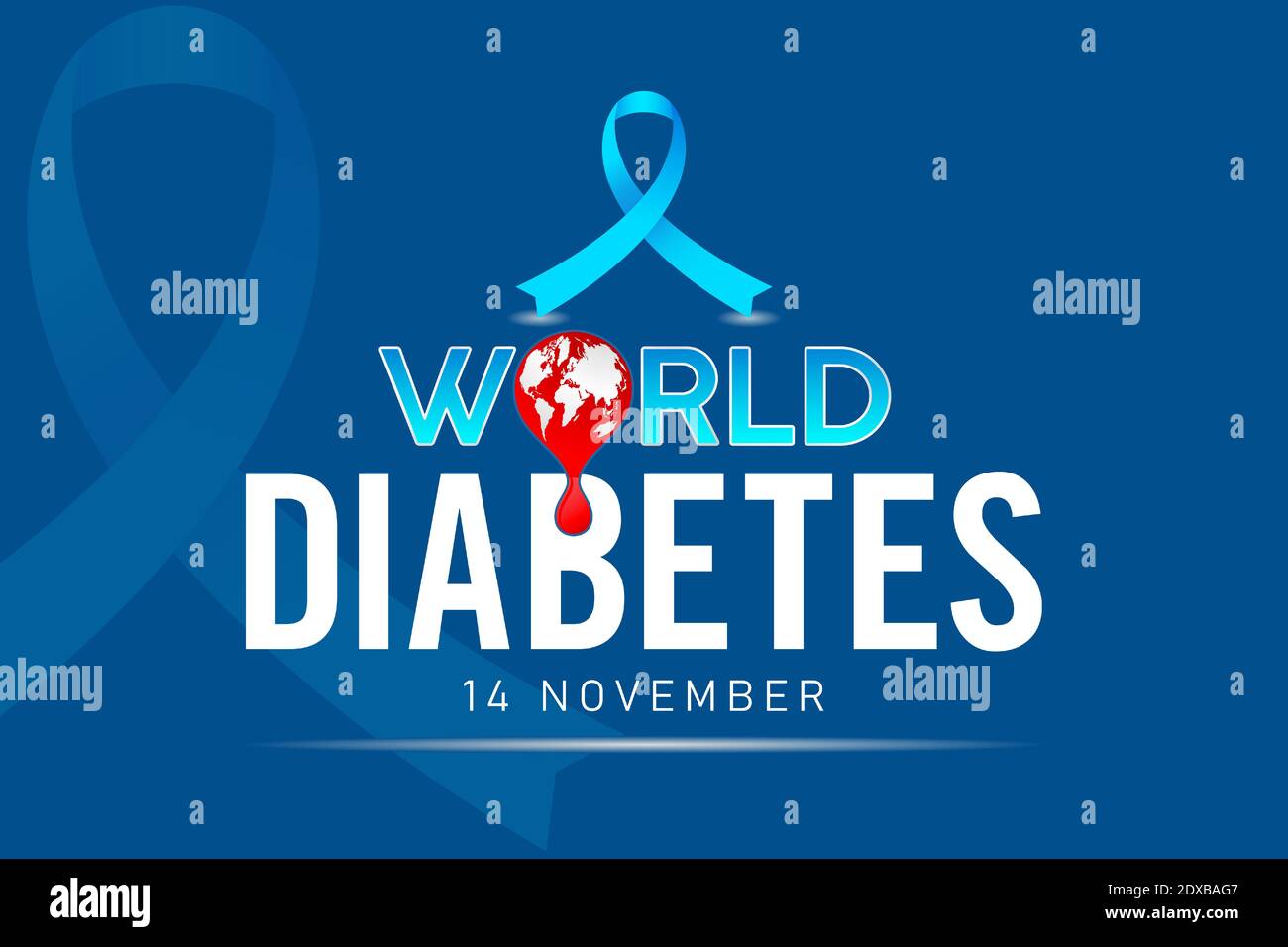 World Diabetes Day Blue Background 14 November Campaign Or Celebration