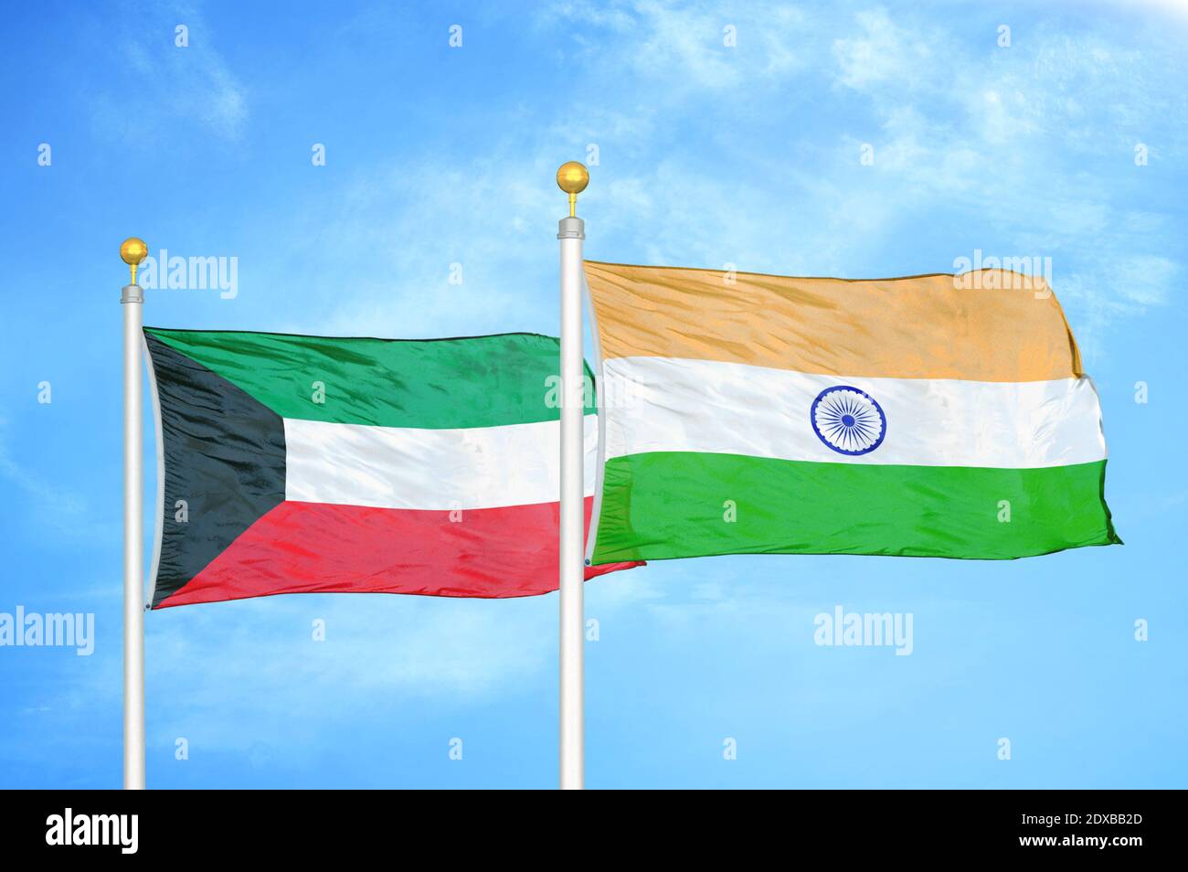 India kuwait flag hi-res stock photography and images - Alamy