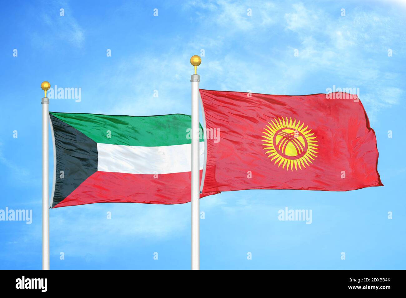 Waving flag kyrgyzstan kuwait hi-res stock photography and images - Alamy
