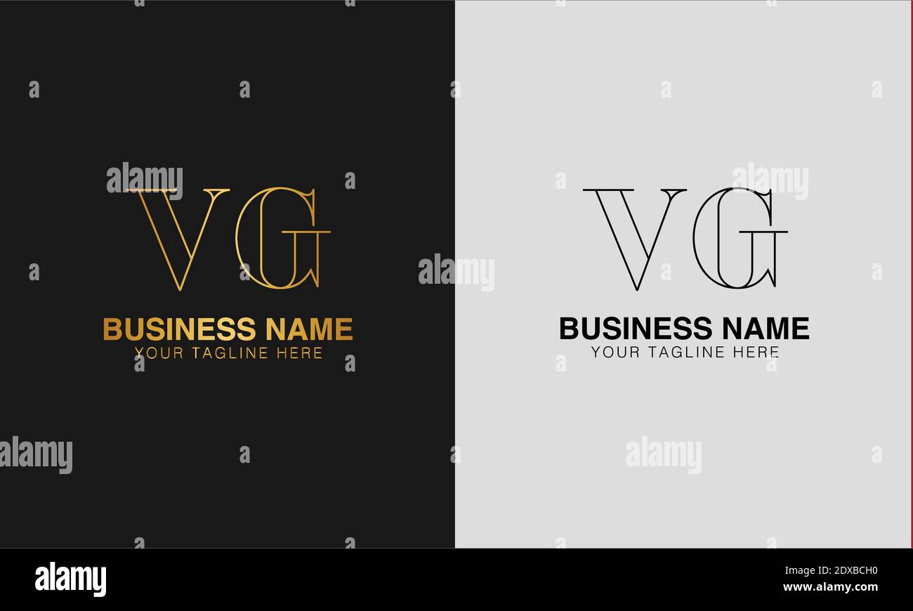 VG V G initial based abstract modern minimal creative logo, vector ...