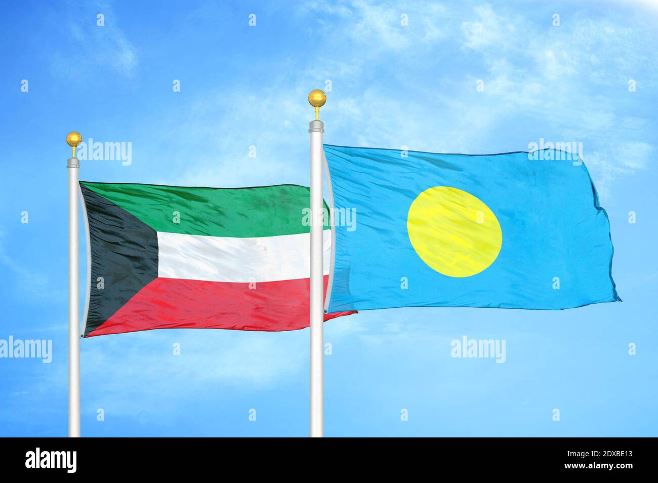 Kuwait palau flag hi-res stock photography and images - Alamy