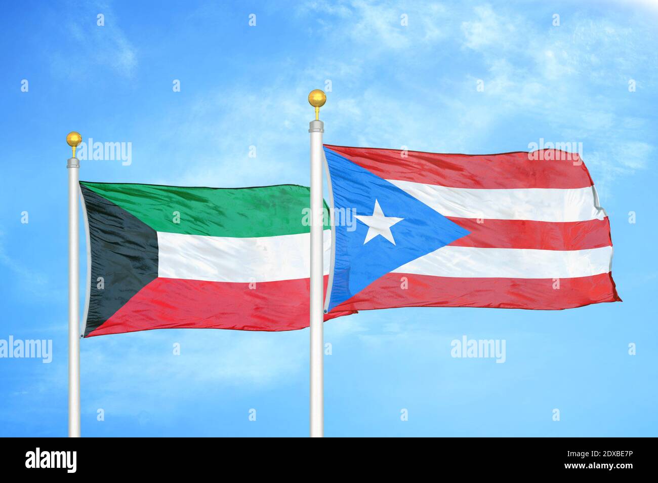 Kuwait puerto rico flag hi-res stock photography and images - Alamy