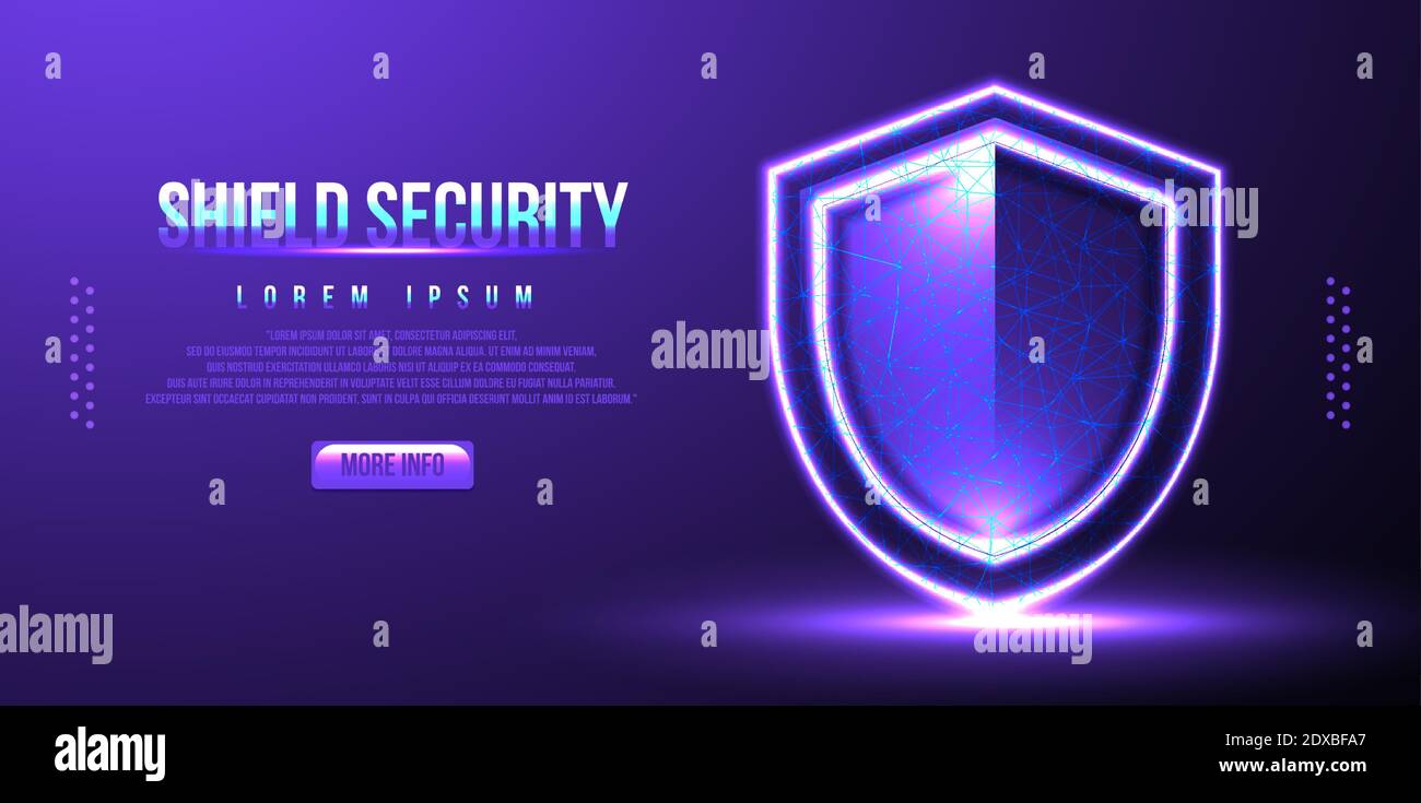 shield security concept, low poly wireframe vector illustration Stock Vector Image & Art - Alamy
