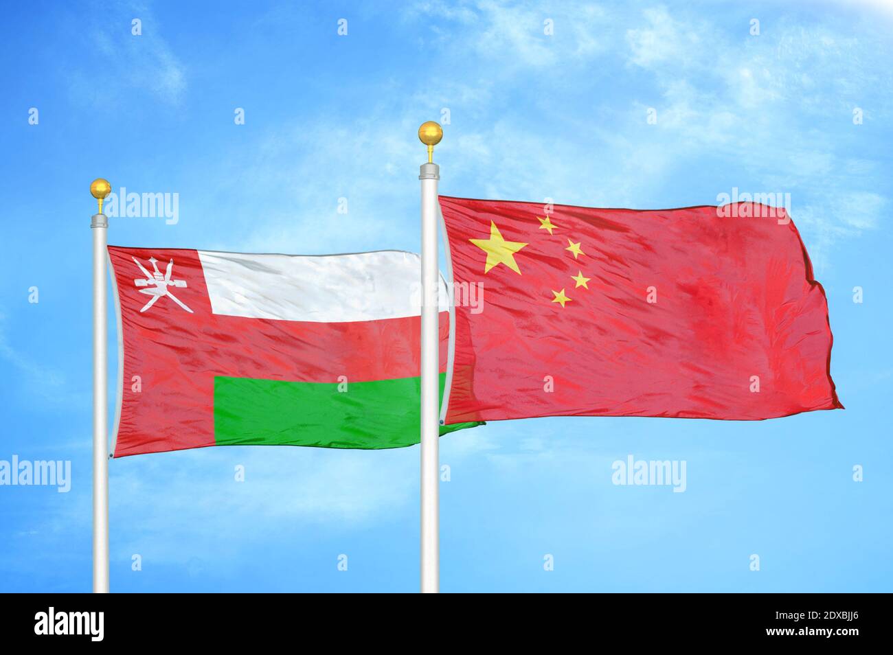 Oman china flag hi-res stock photography and images - Alamy