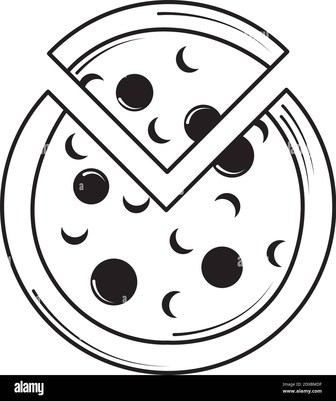 restaurant fast food pizza in line style vector illustration Stock ...
