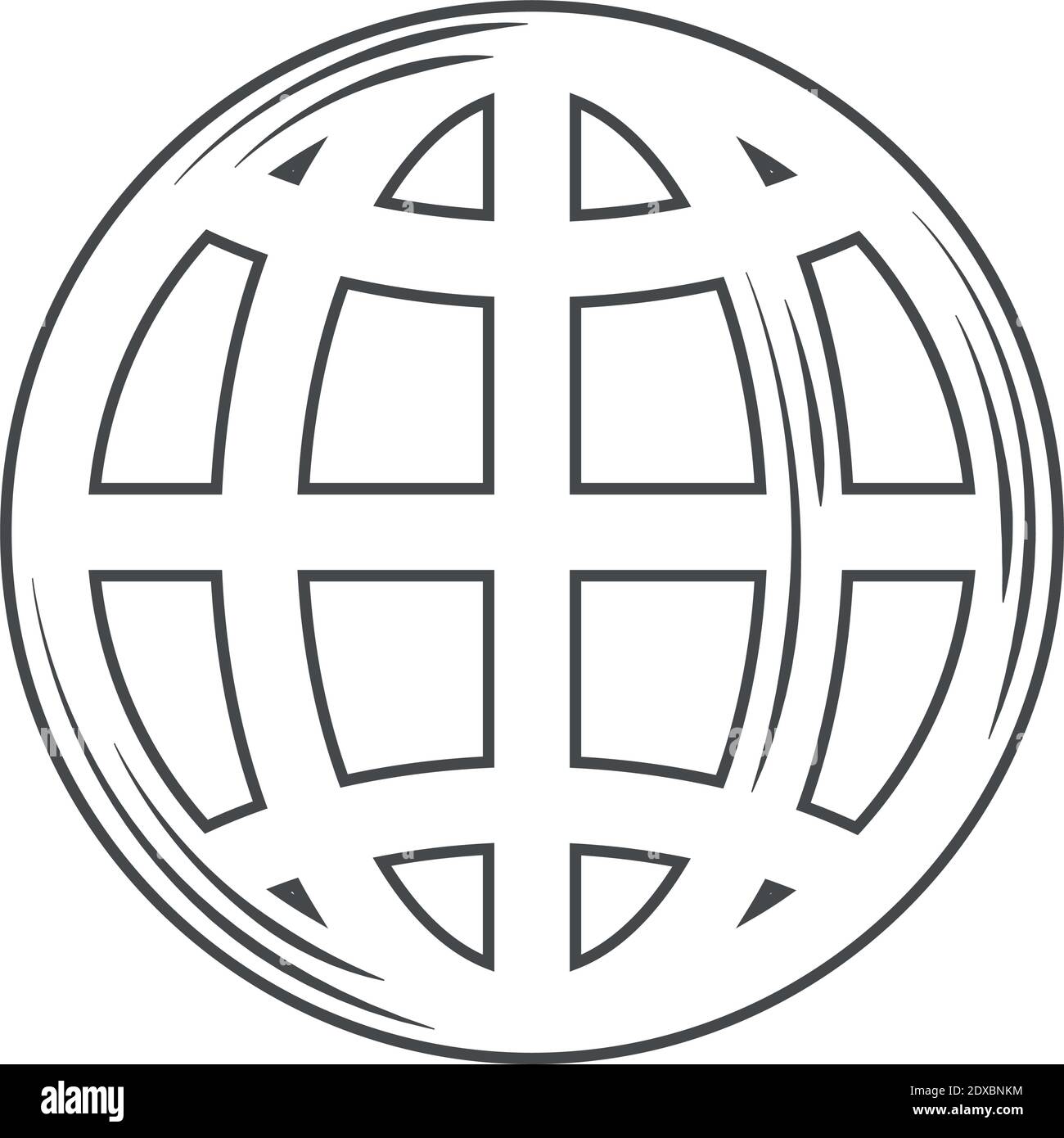 globe map world spherical rounded object vector illustration icon Stock ...