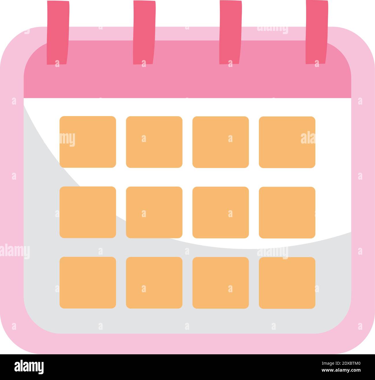 calendar planner icon over white background, colorful design, vector ...