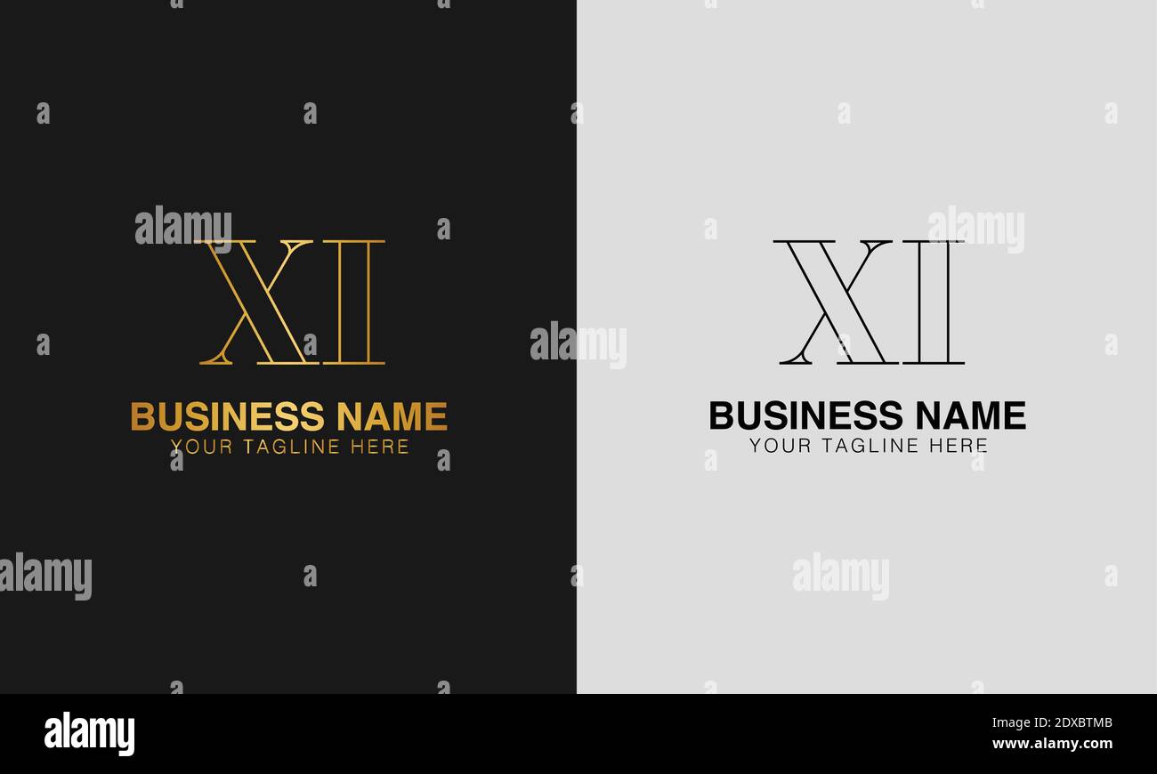 XI X I initial based abstract modern minimal creative logo, vector ...
