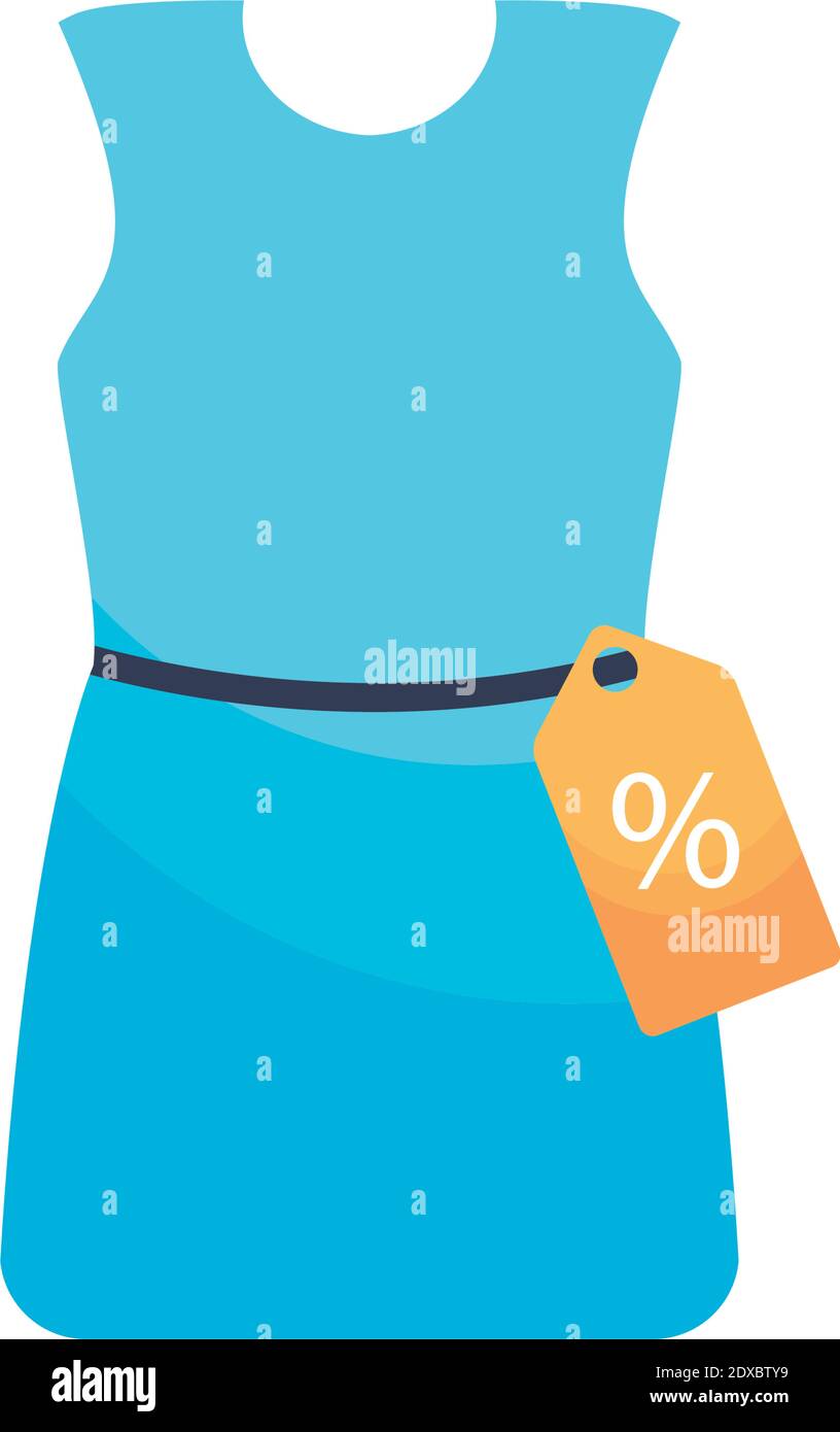 blue dress icon over white background, colorful design, vector ...