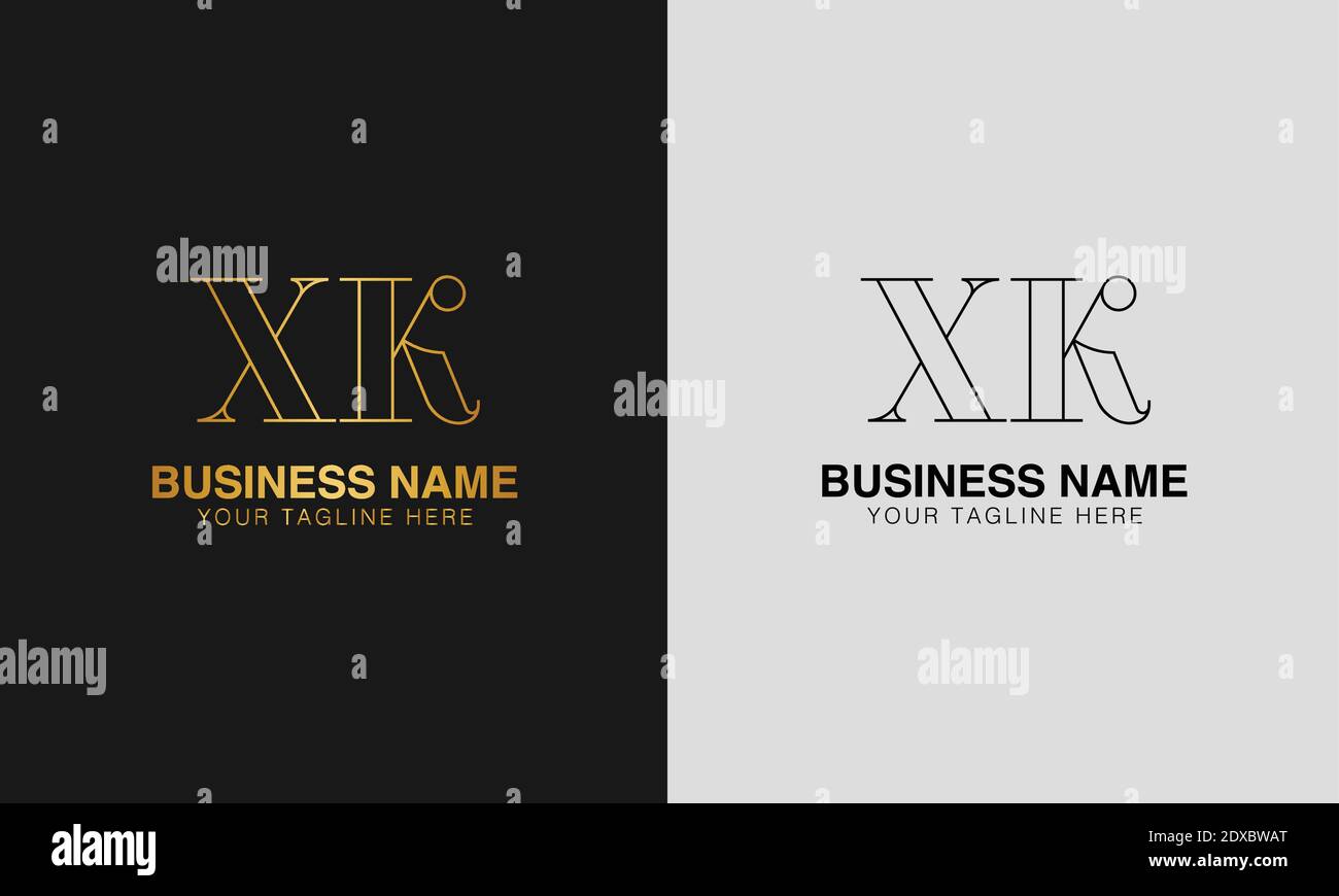 XK X K initial based abstract modern minimal creative logo, vector ...